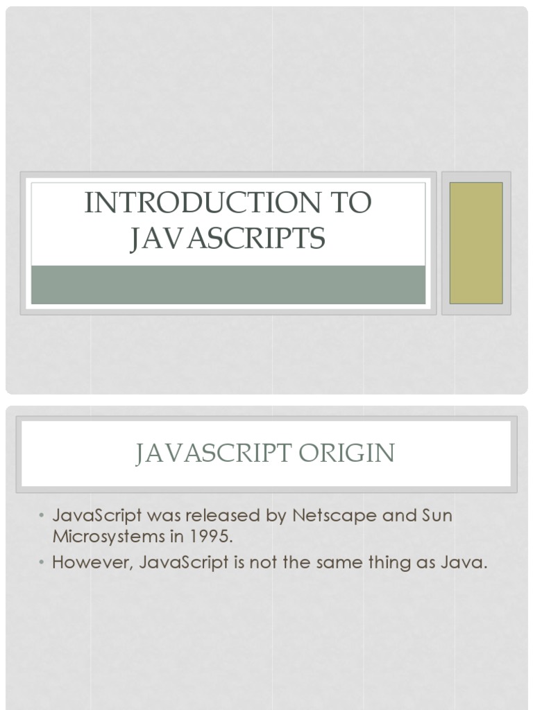 Introduction To Javascripts (New) | PDF | Java Script | Control Flow Introduction To Javascripts (New) | PDF | Java Script | Control Flow