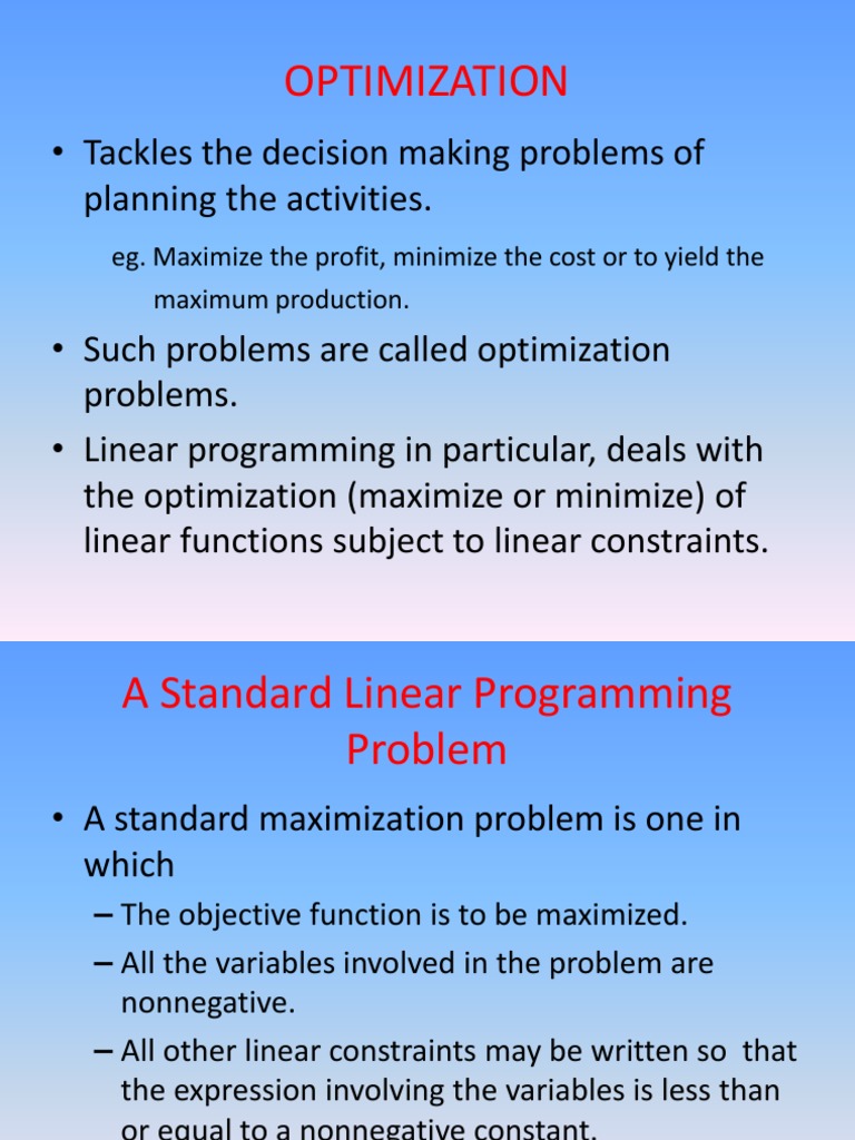 Lecture The Simplex Method Pdf Pdf Linear Programming Mathematical Optimization