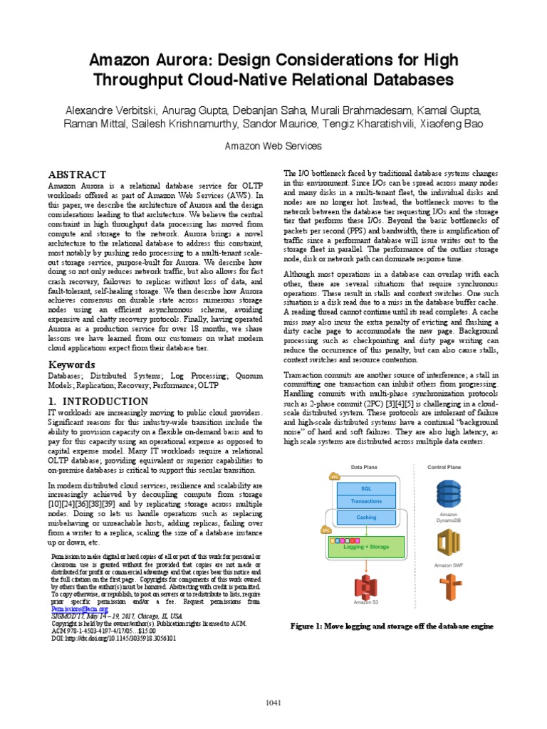 p1041 Verbitski PDF | PDF | Database Transaction | Cache (Computing)