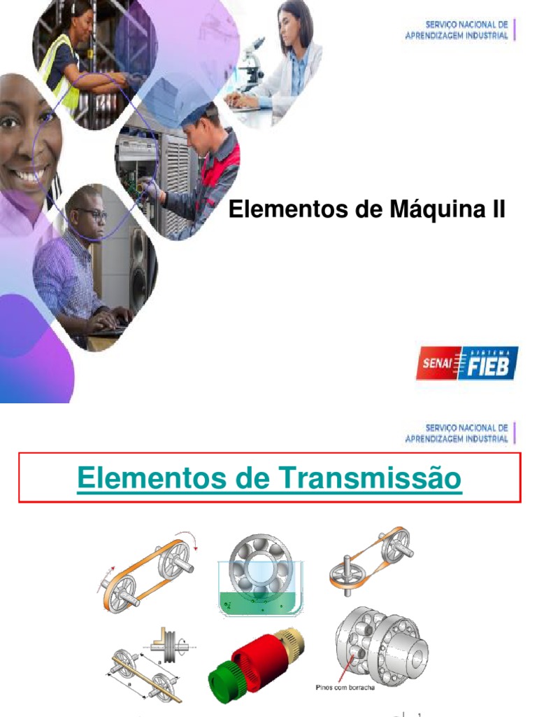 Elementos de transmissão: Correias, engrenagens e outros elementos para ...