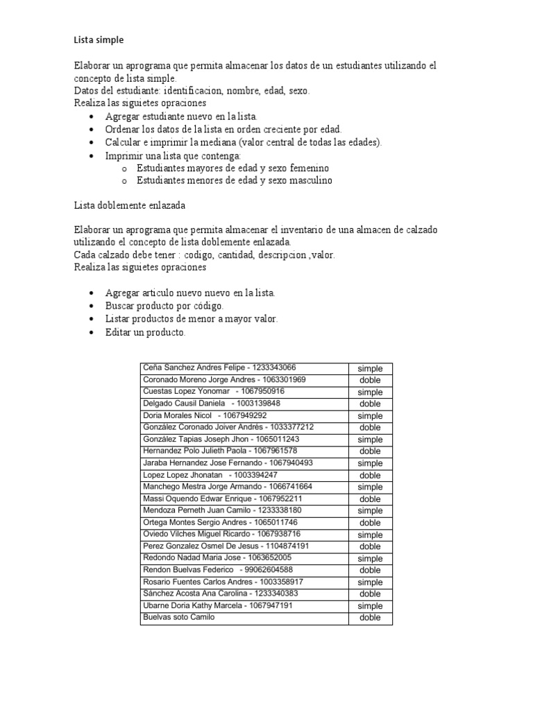 Practica Listas Java | PDF