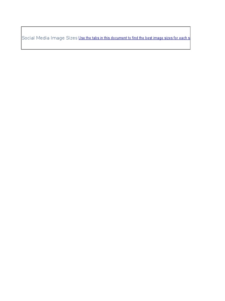 Social Media Image Sizes Template | PDF | Social Media | Popular ...