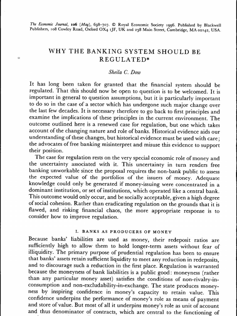 Why Banking Should Regulated | PDF