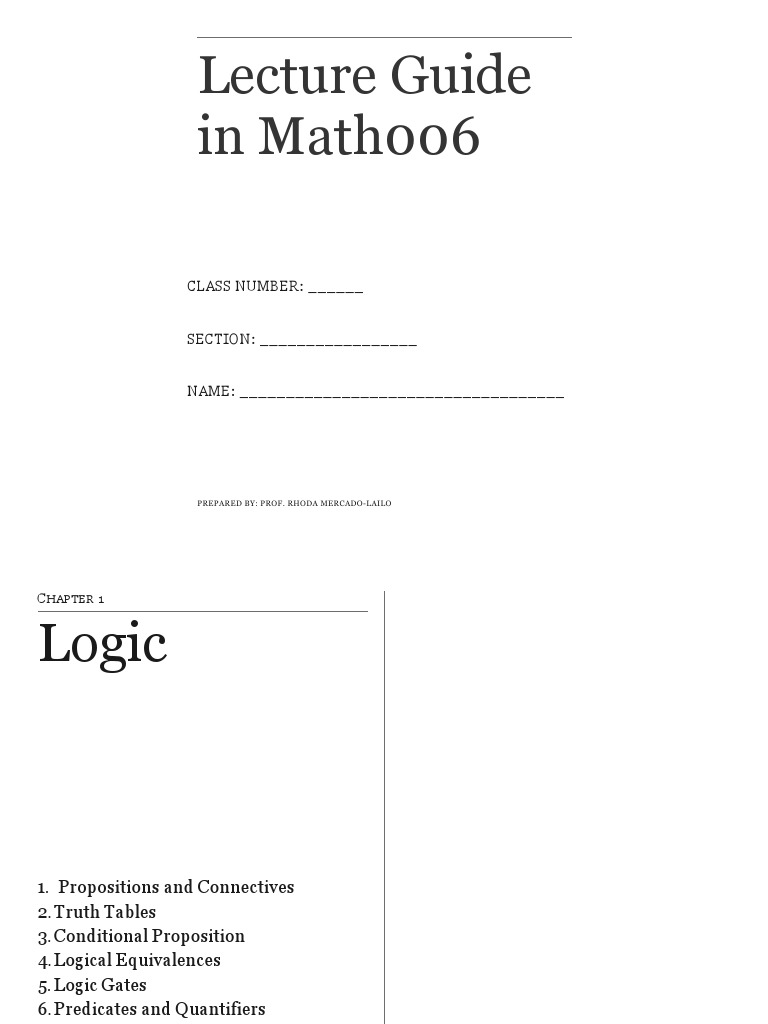 Lecture Guide Math006-1 PDF | PDF | Division (Mathematics) | Function ...