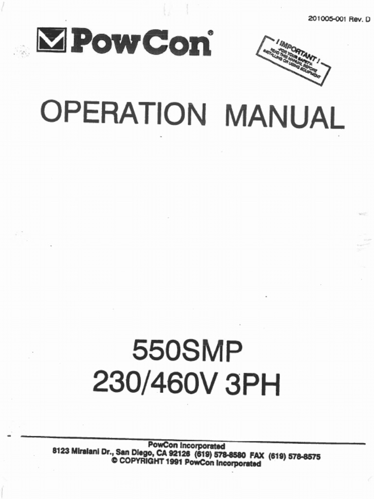 Manual Maquina de Soldar Powcon 201005-001D 550 SMP | PDF