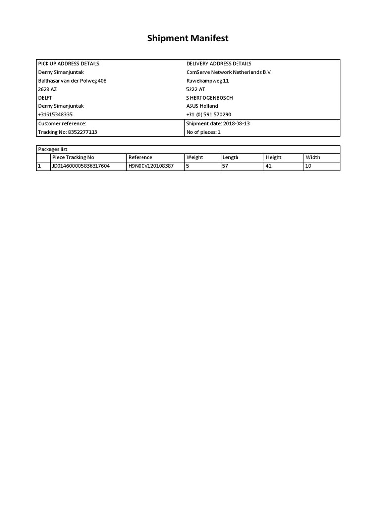 Shipping Document | PDF