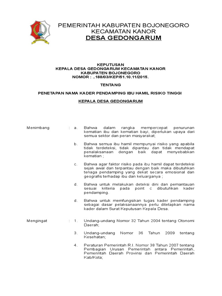 SK Pendamping (Bu Mar) | PDF