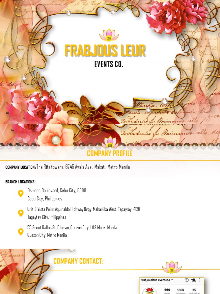 Frabjous Leur Events Company Profile | PDF