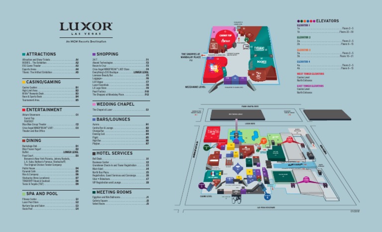 Luxor Hotel Map Luxor Hotel & Casino Las Vegas CHO VCARD