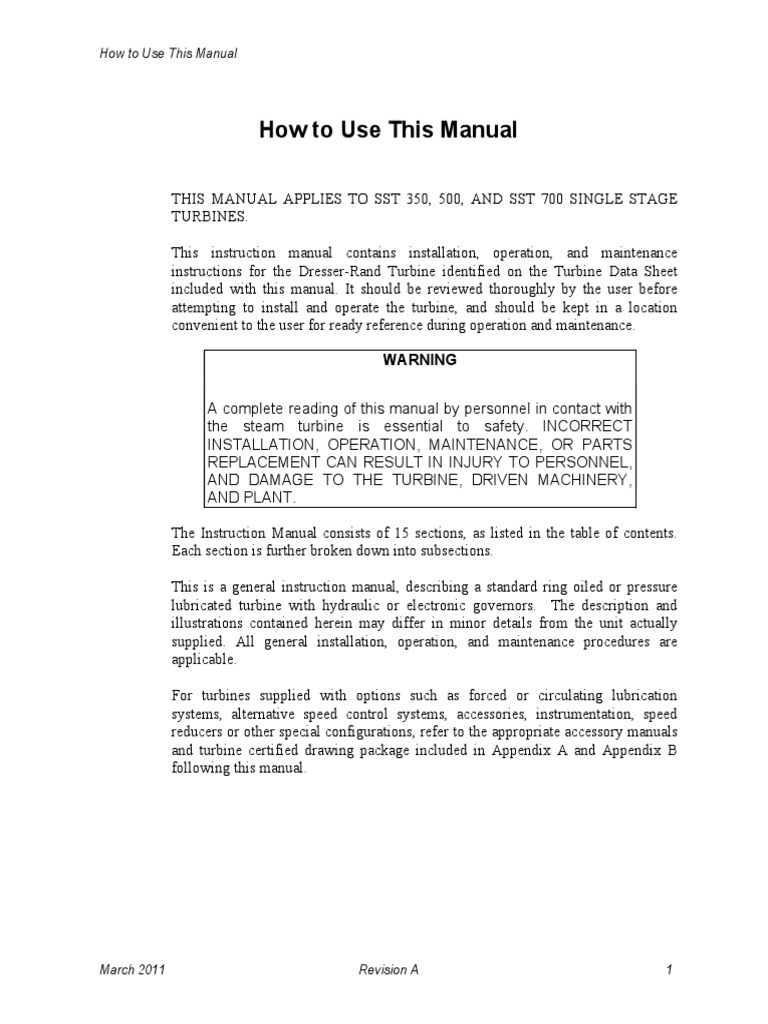Steam Turbine Manual | PDF | Transmission (Mechanics) | Bearing ...