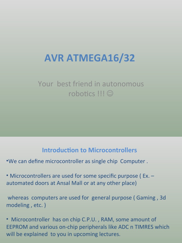 AVR ATMEGA16/32: Your Best Friend in Autonomous Robotics !!! | PDF ...