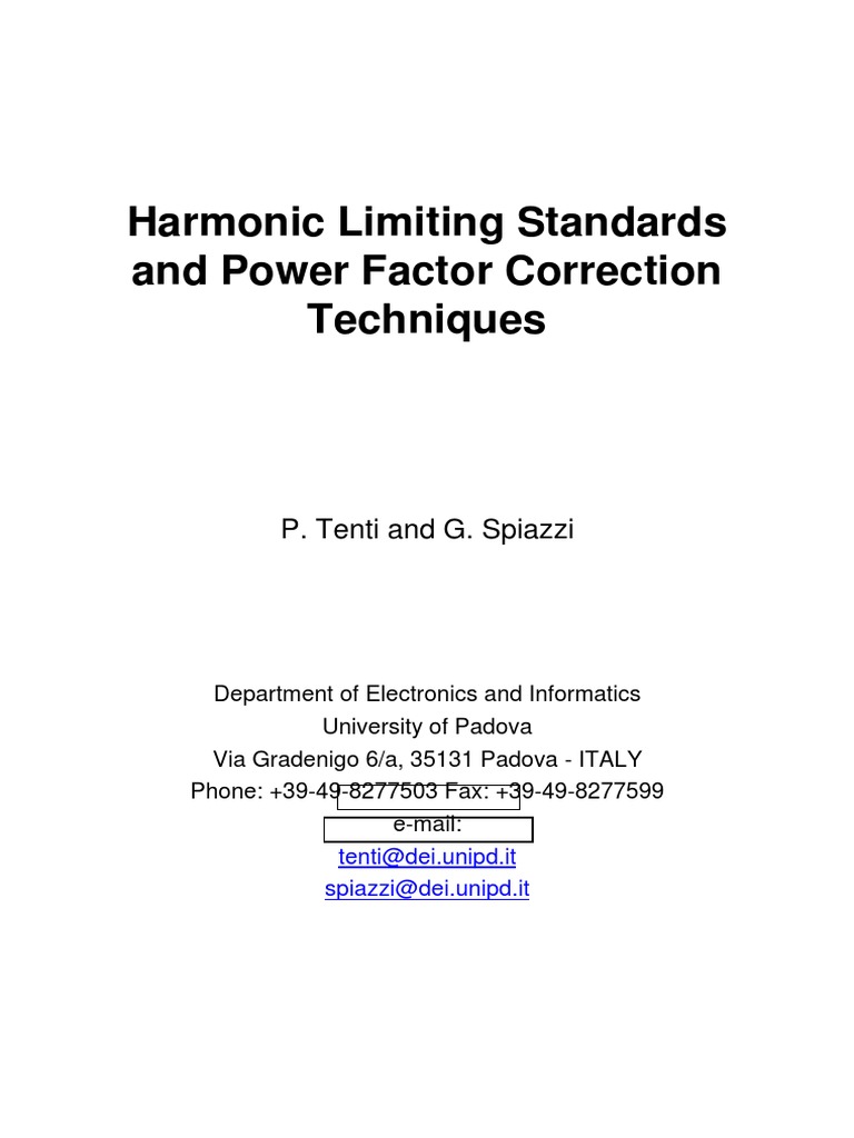 Harmonic Limiting Standards and Power Factor Correction Techniques | PDF | Power Electronics ...