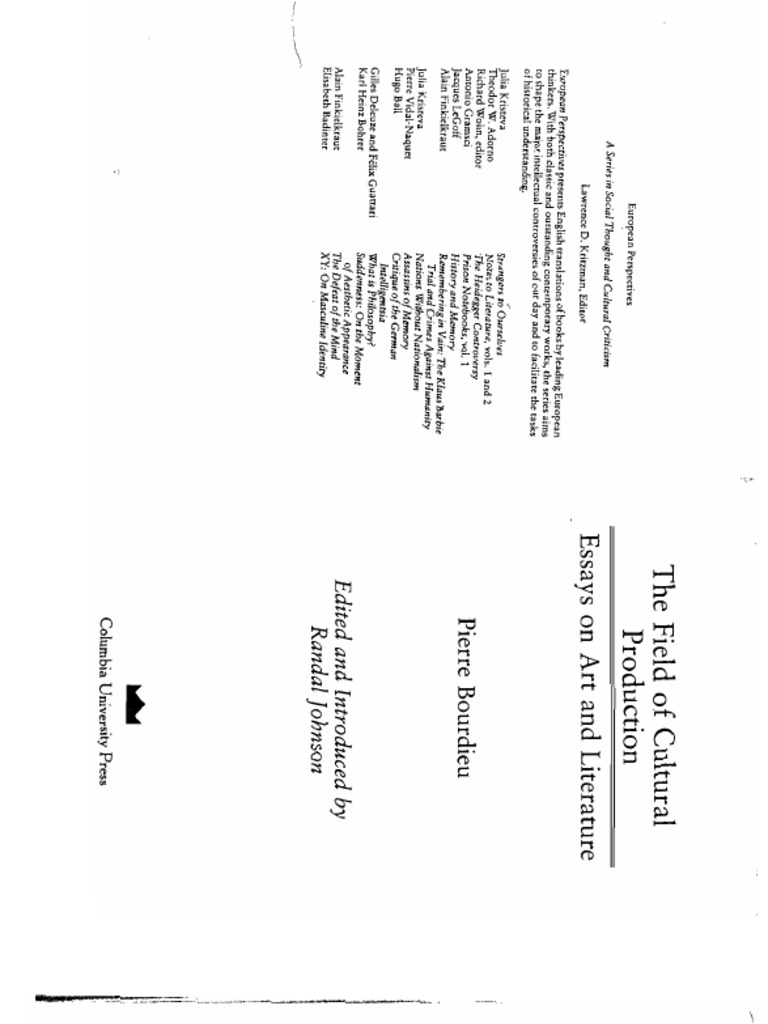 The Field of Cultural Production | PDF