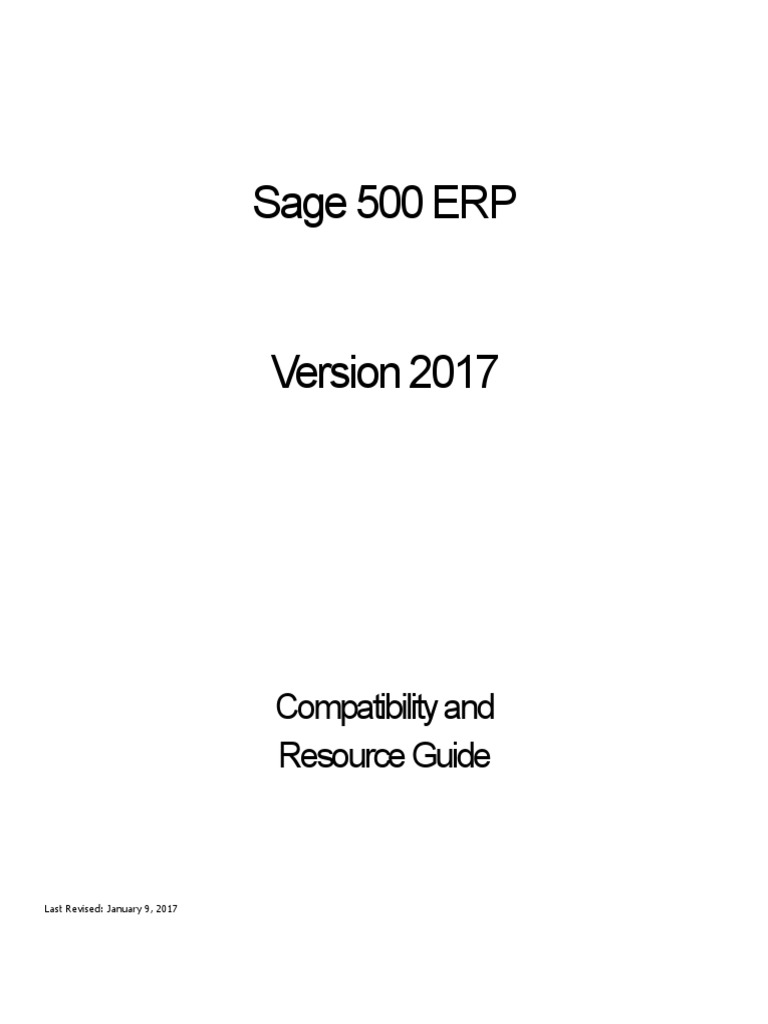 Sage 500 Erp Compatibility Guide 2017 | PDF | Remote Desktop Services ...
