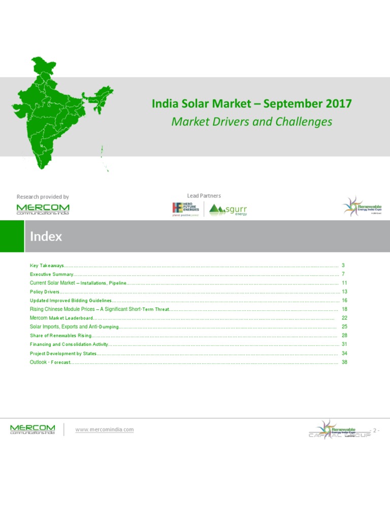 India Solar Market Insights 2017 | PDF | Solar Power | Renewable Energy