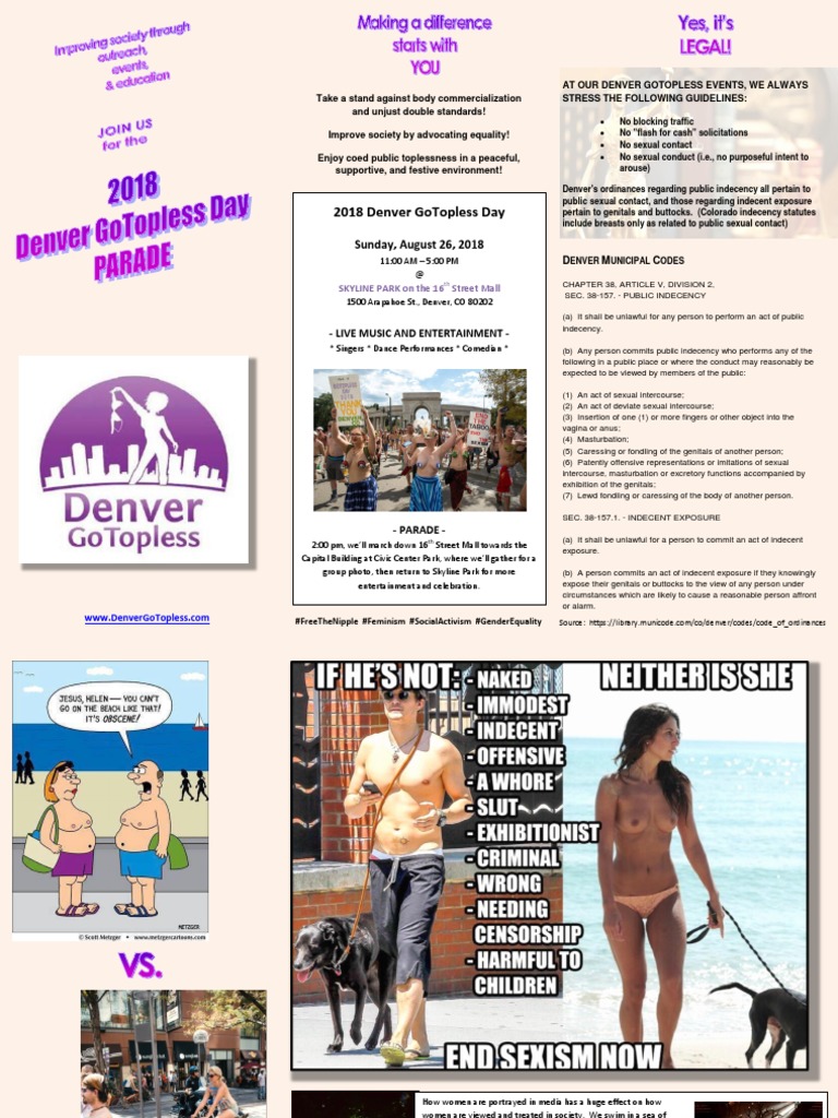 Denver Go Topless Day 2018 Parade Brochure | Download Free PDF | Sexual Intercourse | Human ...