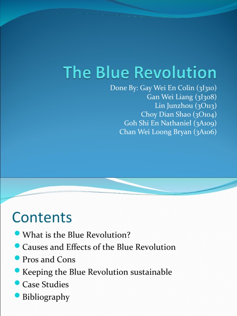Blue Revolution Presentation V2 | PDF | Aquaculture | Fish