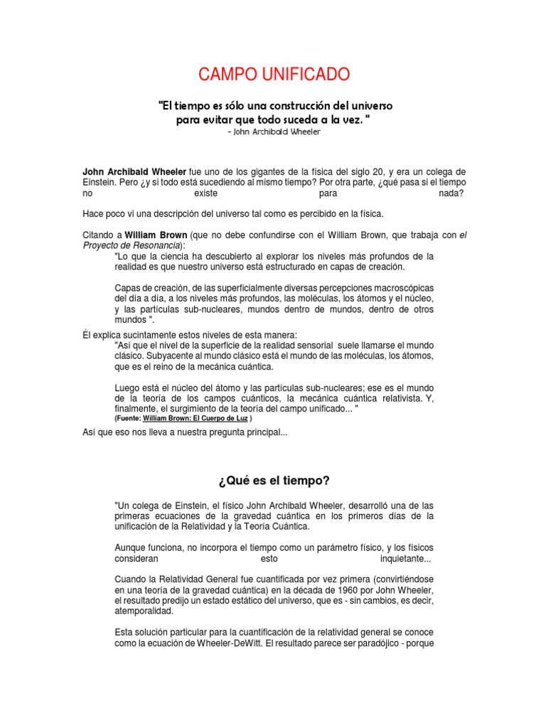 Campo Unificado | PDF | Teorías cientificas | Metafísica