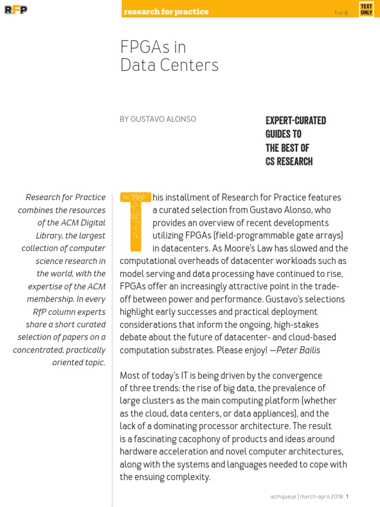 FPGAs in Data Centers | PDF | Field Programmable Gate Array | Solid State Drive