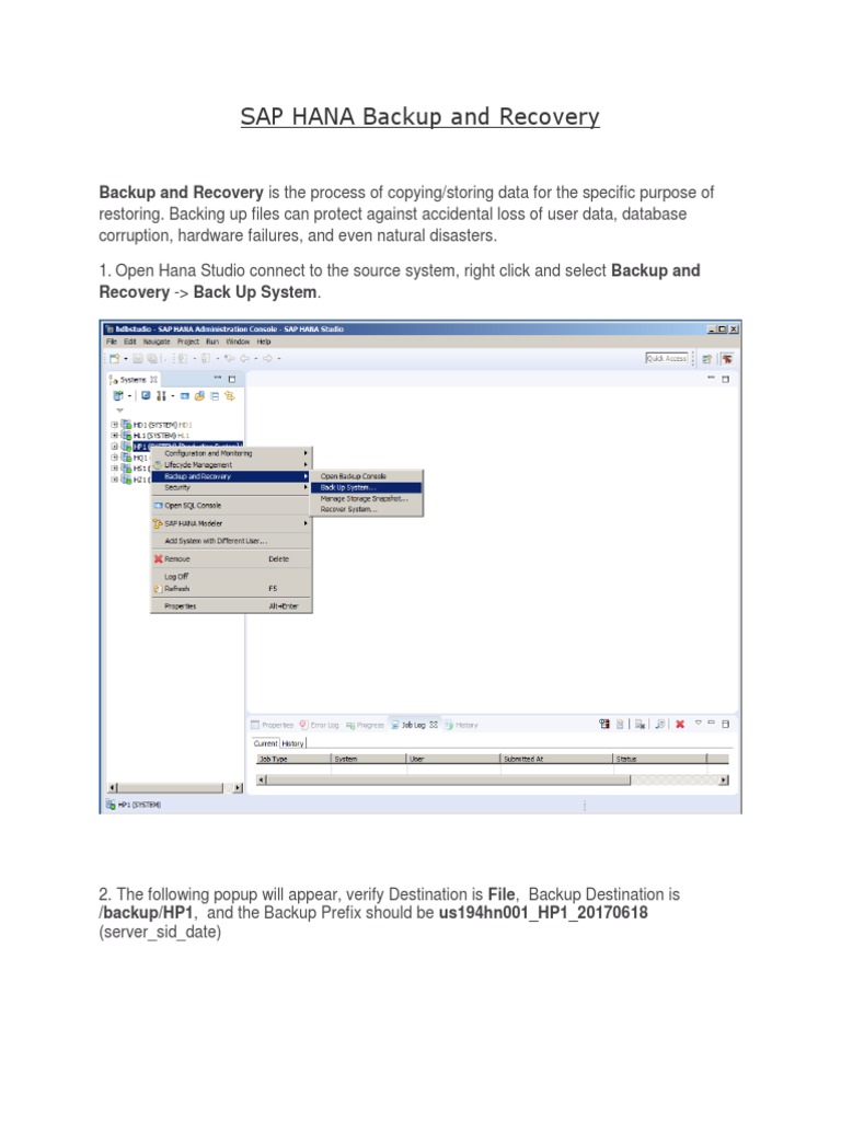 Hana Backup and Recovery | PDF