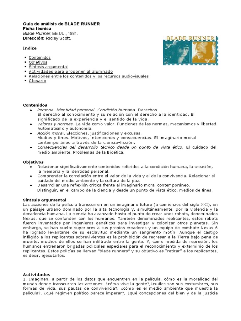 Guia de Blade Runner | PDF | Ciencia ficción | Moralidad