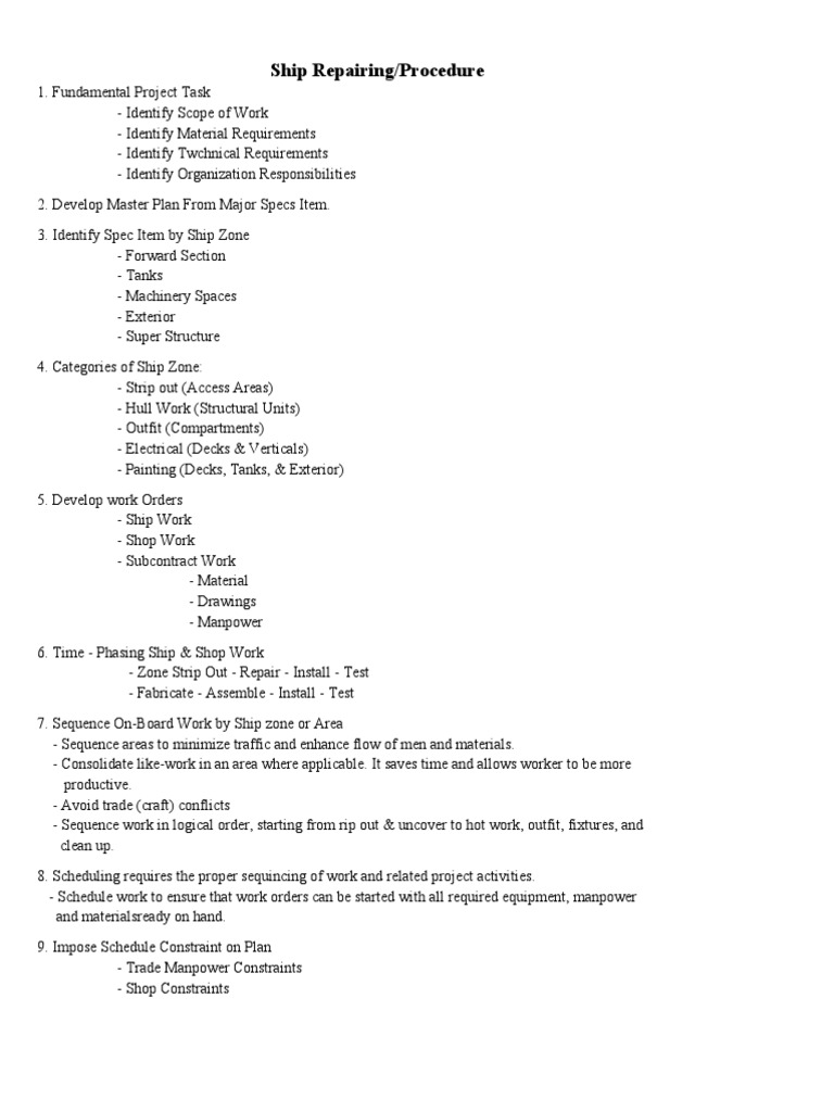 Ship Repair Process Overview | PDF