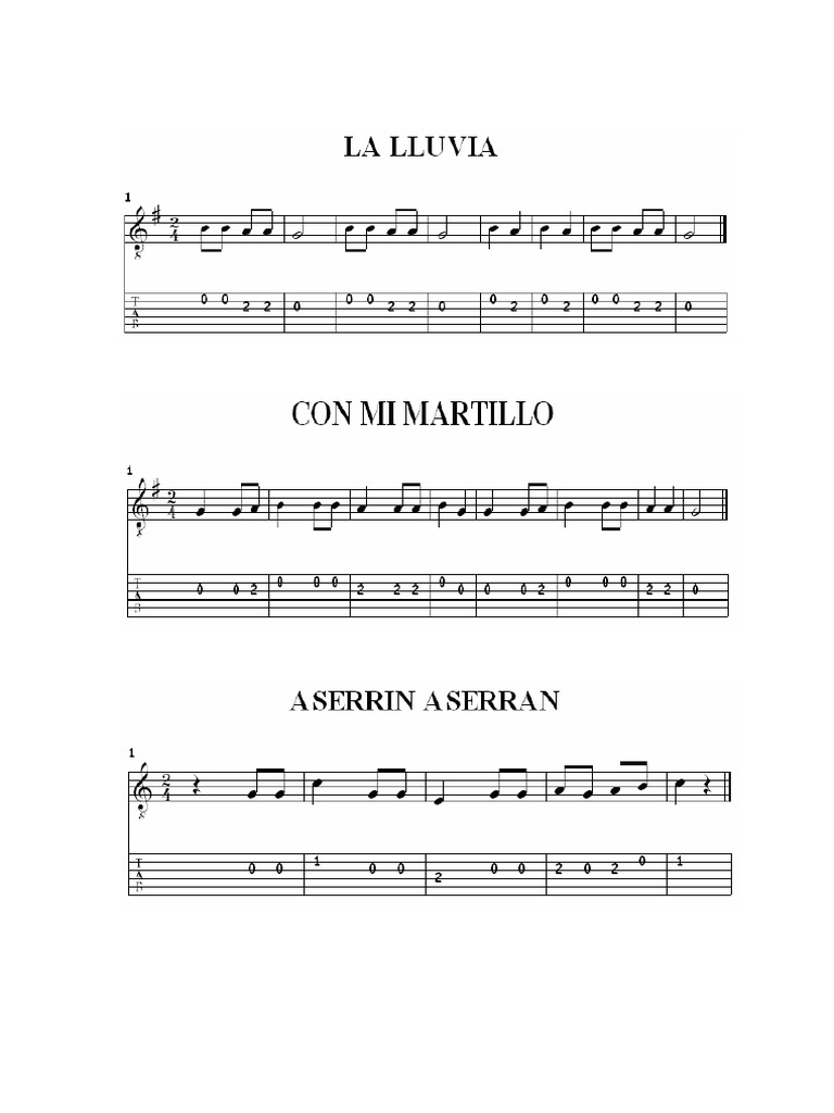 Canciones Infantiles para Guitarra Parte 1 | PDF