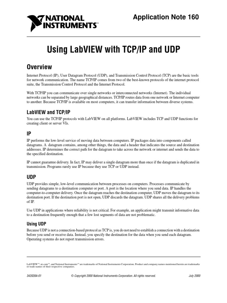 Using Labview With Tcpip and Udp | PDF