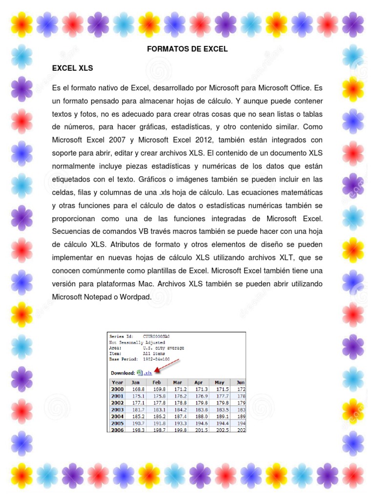 Formatos de Excel Xls XLSX Viki | PDF | Microsoft Office | Microsoft Excel
