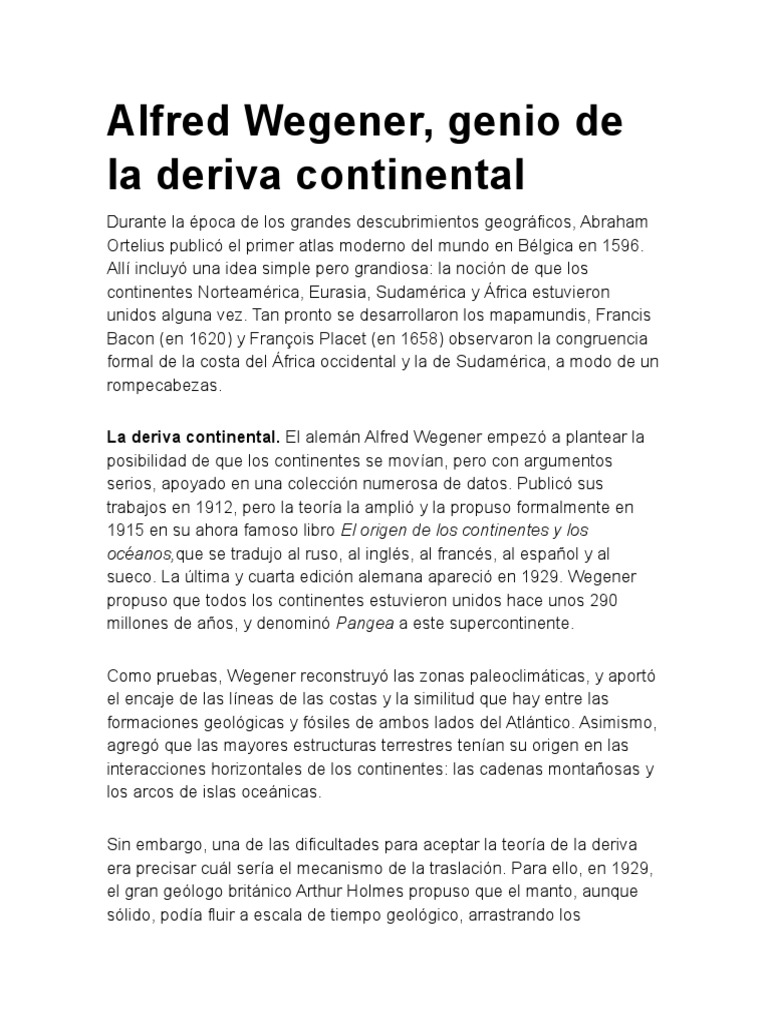 Alfred Wegener | PDF | Geología | Naturaleza
