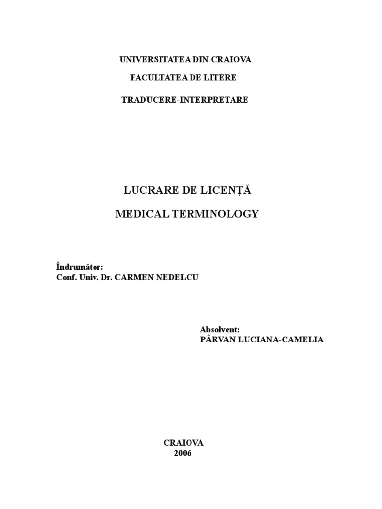 Medical Terminology Licenta | PDF | Atrium (Heart) | Heart Valve