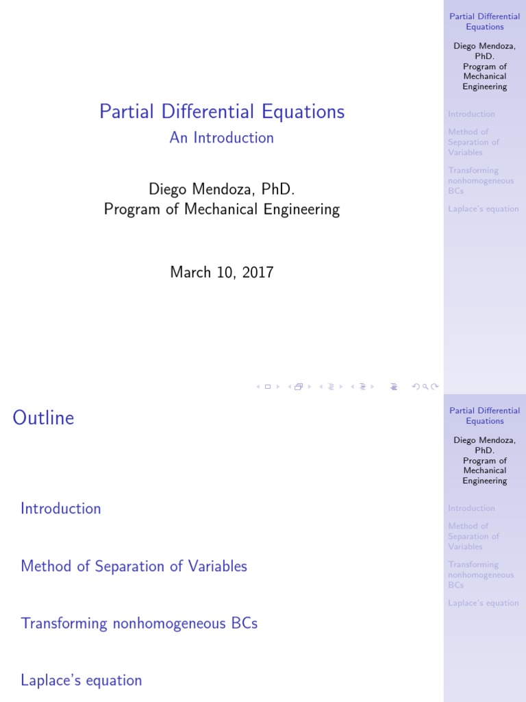 An Introduction to Common Partial Differential Equations and Their ...