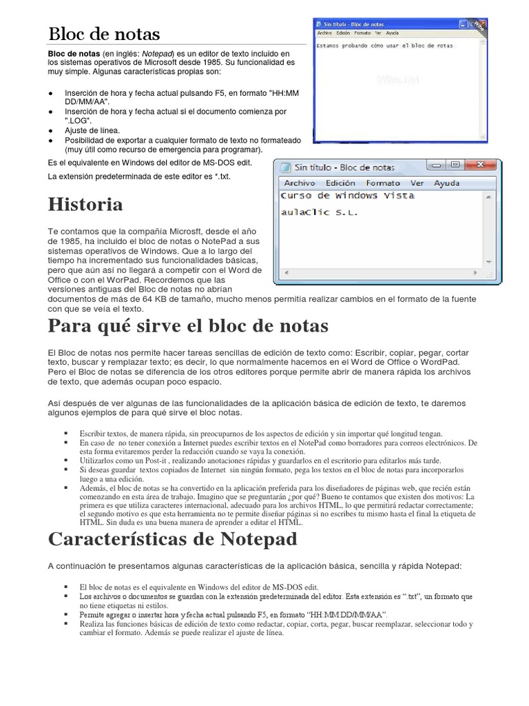 Bloc de Notas | PDF | Microsoft Word | HTML