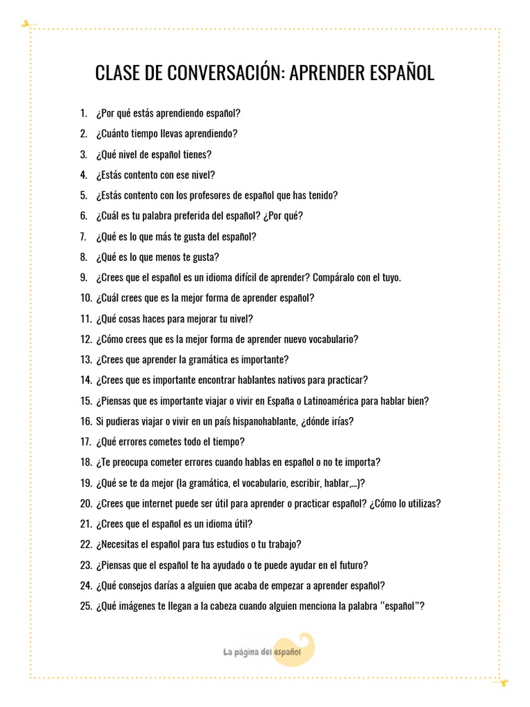 Conversación para Aprender Español | PDF