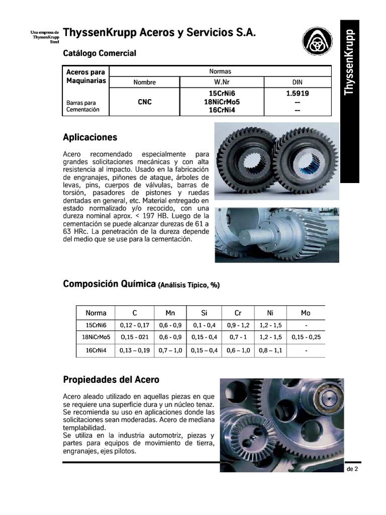 Catálogo de aceros para maquinarias de ThyssenKrupp Aceros y Servicios ...