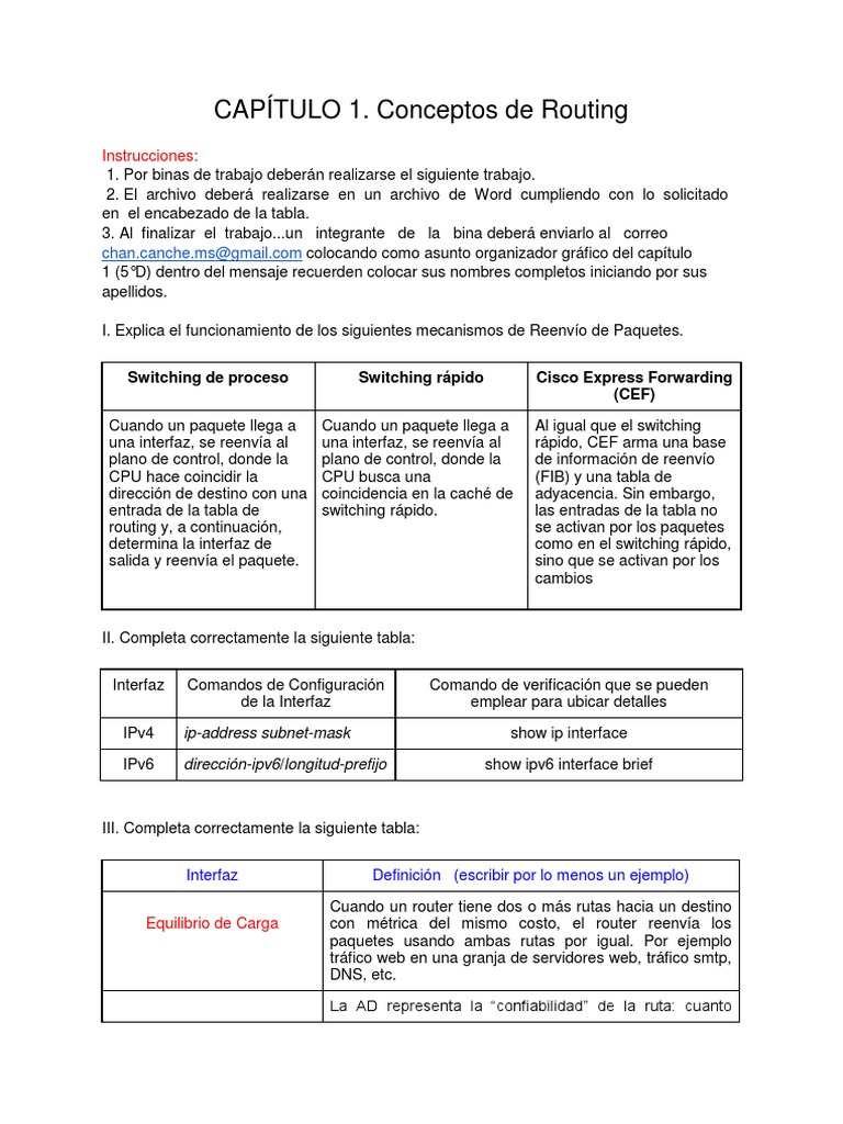 Capitulo 1. Conceptos de Routing | PDF | Enrutador (Computación) | Protocolos de internet