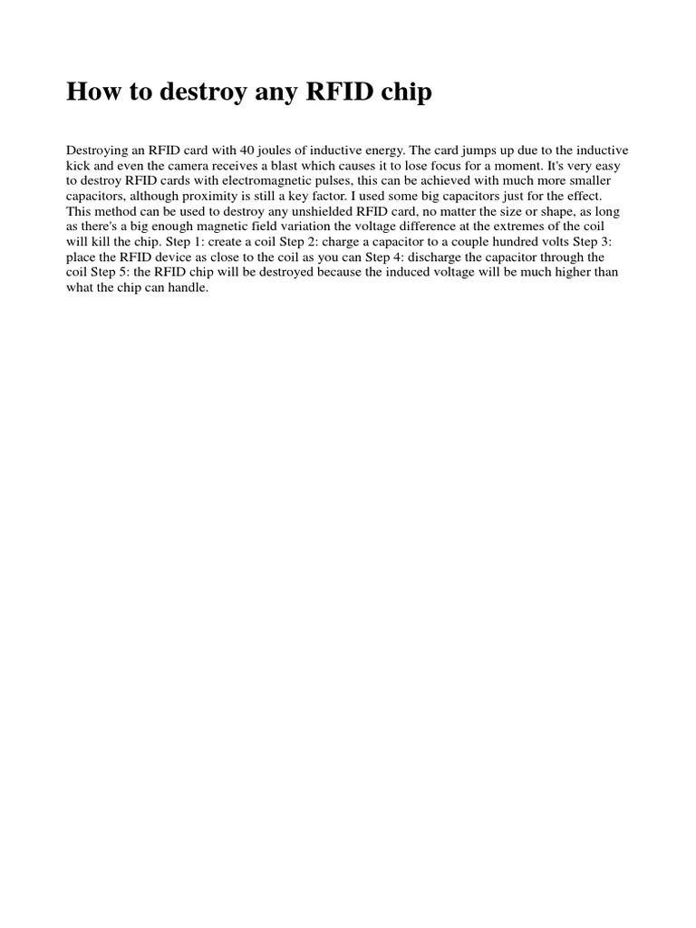 How To Destroy Any RFID Chip. | PDF