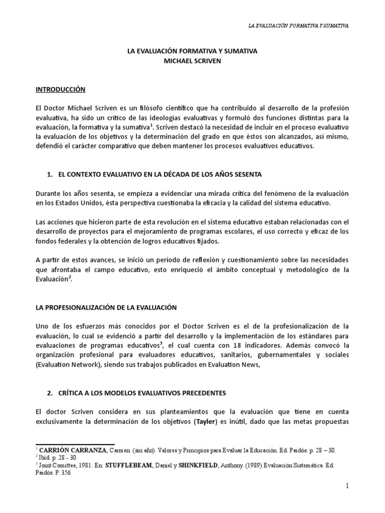 LA EVALUACI N fORMATIVA Y SUMATIVA | PDF | Evaluación | Prueba (evaluación)