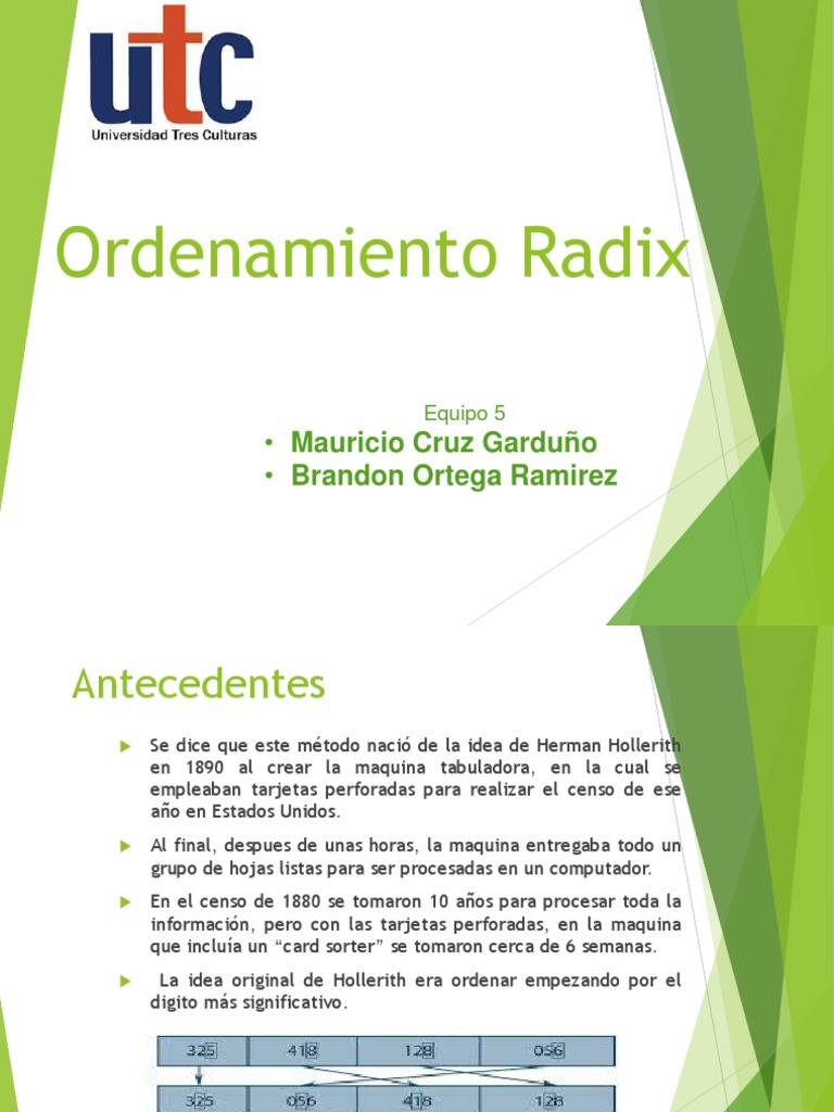 Ordenamiento Radix | PDF | Datos de computadora | Ingeniería Informática