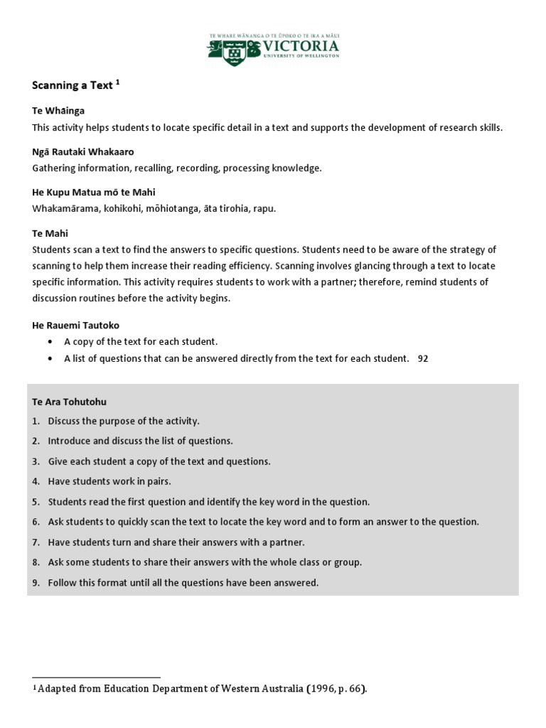 Scanning A Text | PDF