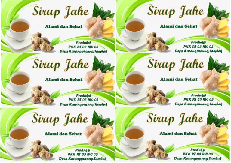 Label Sirup Jahe | PDF