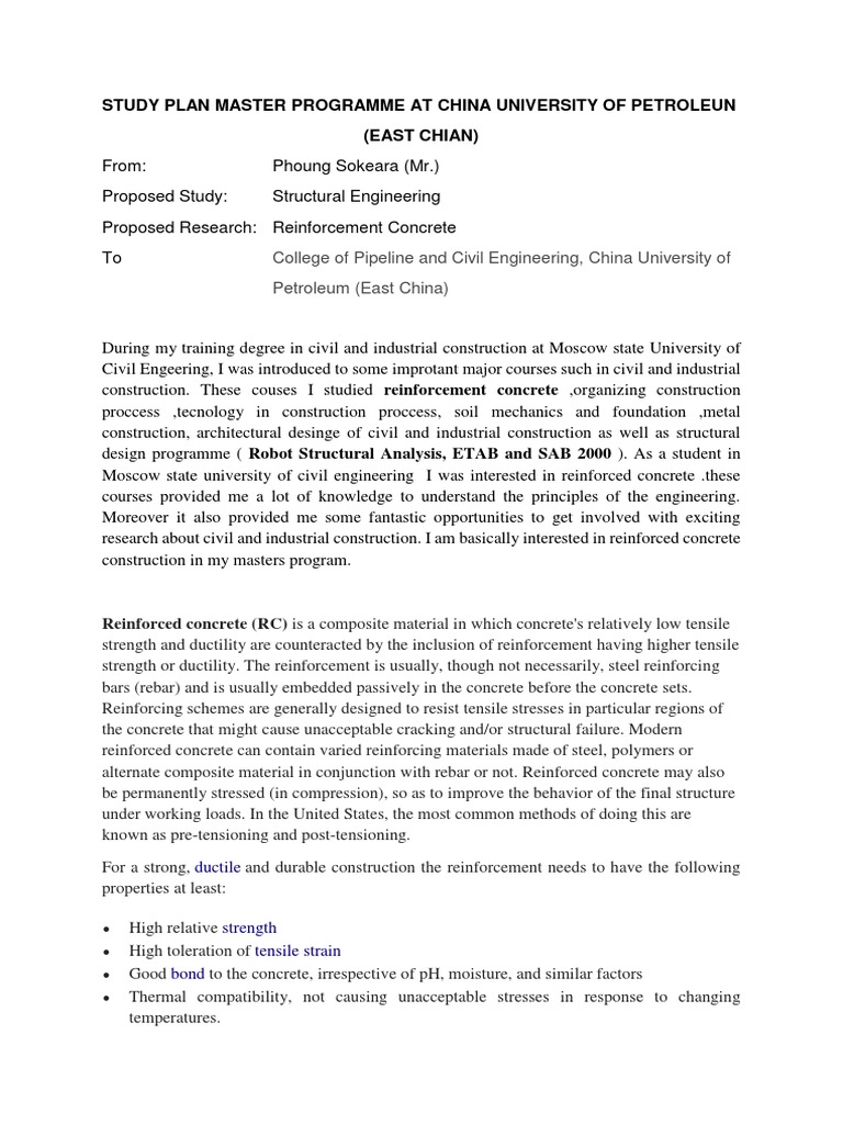 Study Plan Master Programme at China University of Petroleun | Download ...