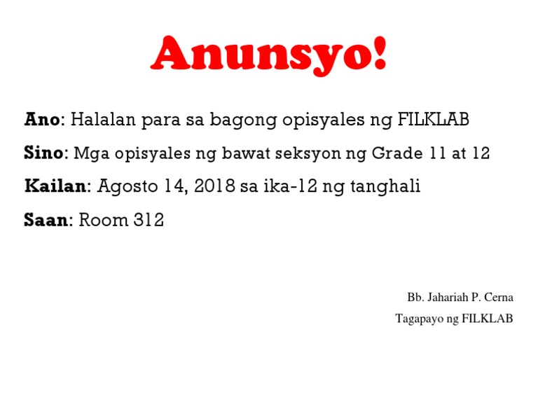 ANUNSYO | PDF