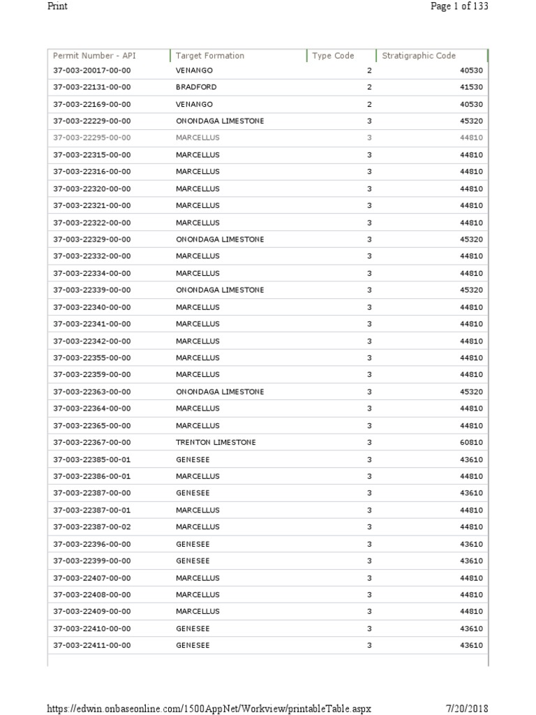 Well Target Formations | PDF