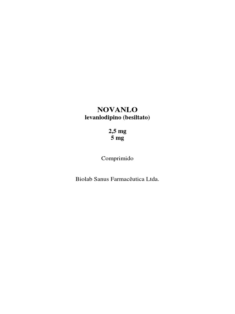 Novanlo: comprimido anti-hipertensivo de levanlodipino | PDF | Magnésio ...