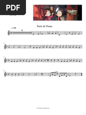 personal templo Delegación gravity falls partitura flauta mucho articulo Arrugas