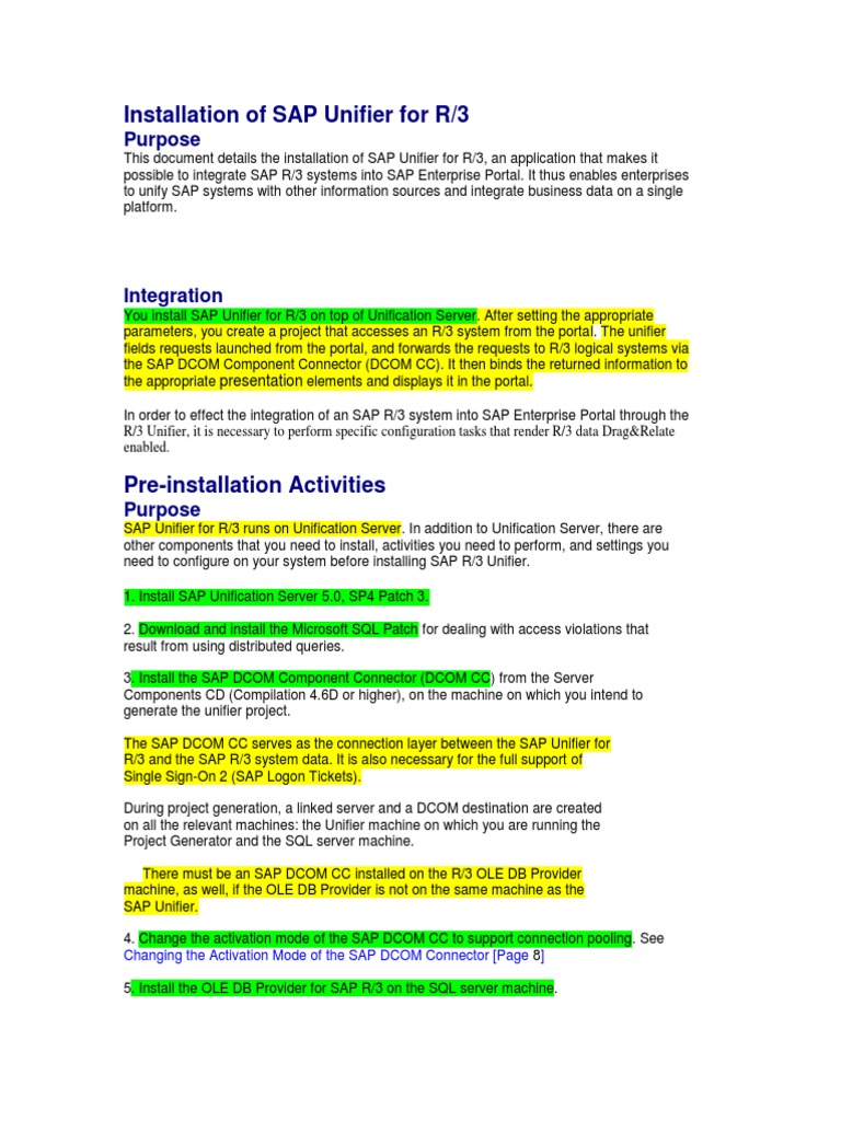 Install and Integrate SAP Unifier for R/3 | PDF | Sap Se | Internet ...