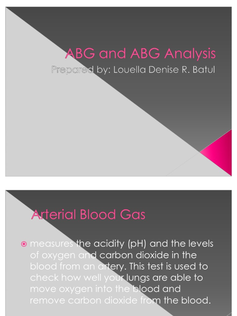 ABG and ABG Analysis | PDF | Blood | Medical Specialties