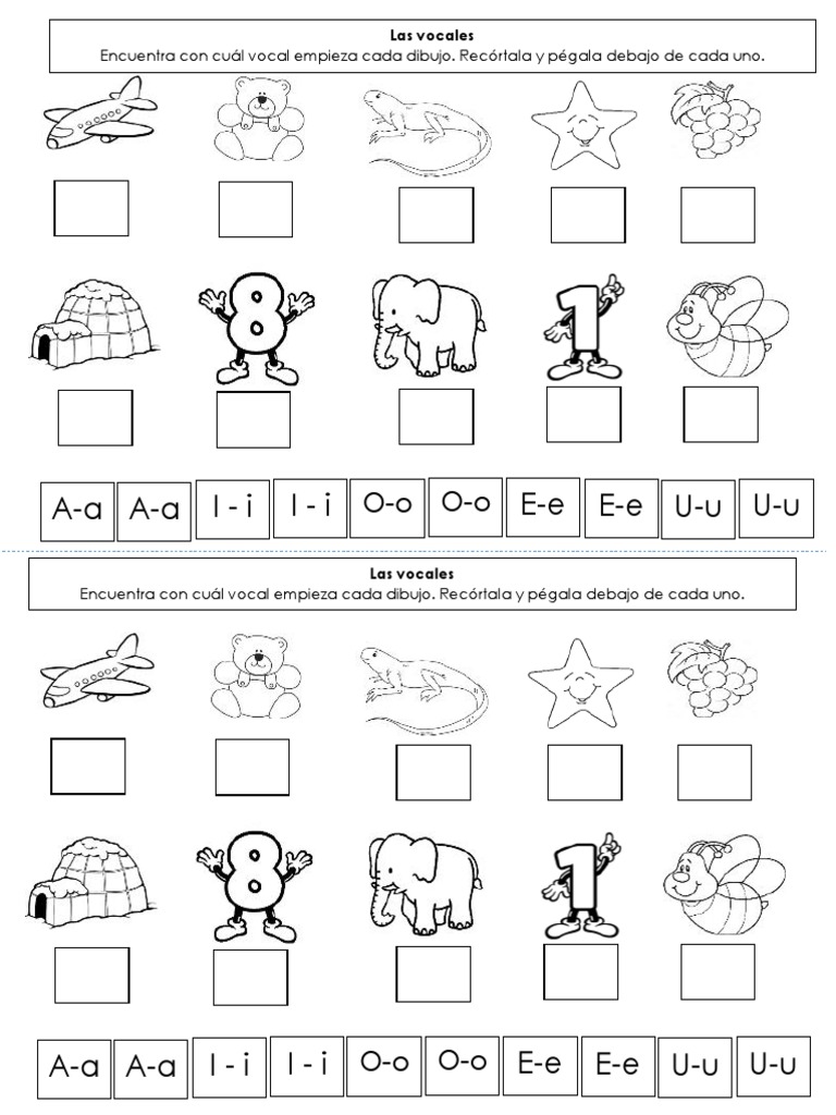 Ejercicio Vocales PDF | PDF | Artes del Lenguaje y Comunicación | Arte