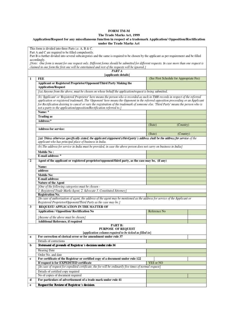 Form TM M | PDF | Trademark | Virtue